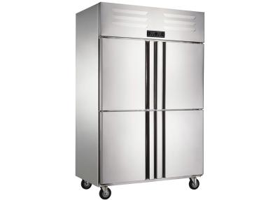China Double Temperature Commercial Refrigerator Freezer With 4 Solid Doors Temp. Range 0～-15°C / 8～-10°C for sale