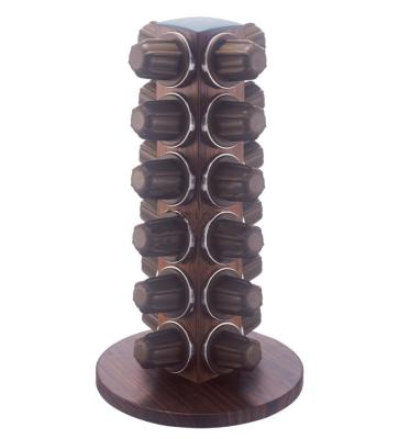 China Wood Grain Commercial Buffet Equipment Stainless Steel 24 Head Rotary Glass Holder for sale