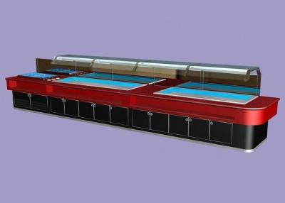 China Marble Sushi Salad Bar Counter 400L with LED Light , Commercial Buffet Equipment for sale