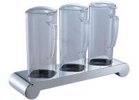 China 3-Holder Stainless Steel Stand for Square PC Juice Bottle, Restaurant Buffet Supplies for sale