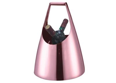 China Rose Gold Stainless Steel Champagne Commercial Buffet Equipment With Handle , Heavy Duty Wine Bucket for sale
