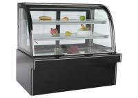 China Black Marble Stainless Steel Refrigerated Cake Showcase With Back Sliding Door for sale