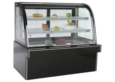 China Black Marble Stainless Steel Refrigerated Cake Showcase With Back Sliding Door for sale