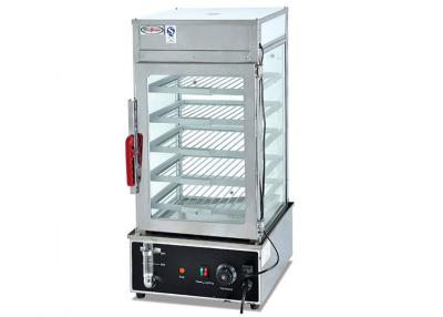 China Electric Food Warmer Showcase Stainless Steel Double Layers Glass Bread Steamer for sale