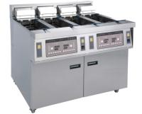 China Stainless Commercial Kitchen Equipments / 4x13L Four - Cylider Deep Fryer With Cabinet for sale