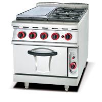 China Commercial Hotel Kitchen Equipment Gas 4 Burner With Griddle And Oven for sale