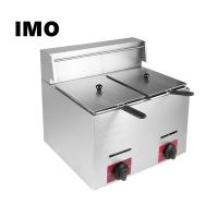 China Restaurant Easily Cleaned Double Tank Gas Fryer 5.5l 37800 BTU/h Power for sale