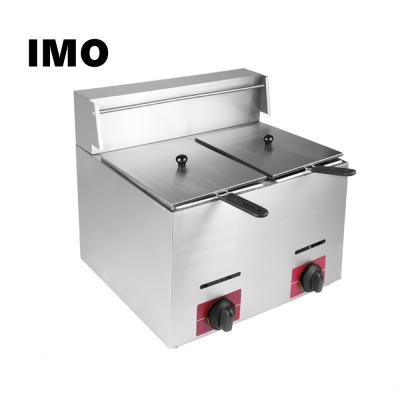 China Restaurant Easily Cleaned Double Tank Gas Fryer 5.5l 37800 BTU/h Power for sale
