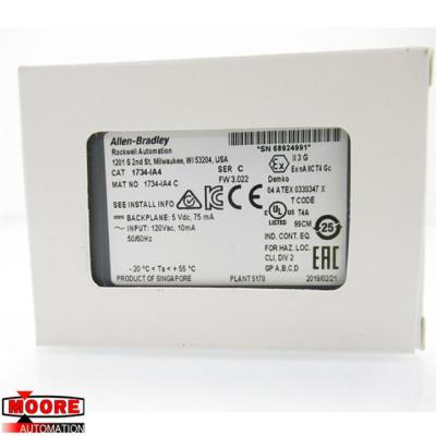 China 1734-IA4 1734IA4  Allen Bradley  AB  It has 2 or 1 group of 4 Inputs and an Input Voltage of 120 Volts AC with an POINTB for sale