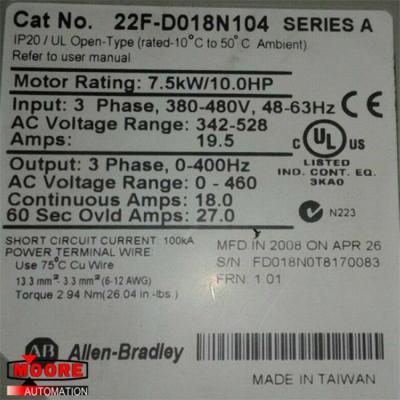 China 22F-D018N104 22F-D018N104  Allen Bradley AB  1336 PLUS II Drive - 15 HP for sale