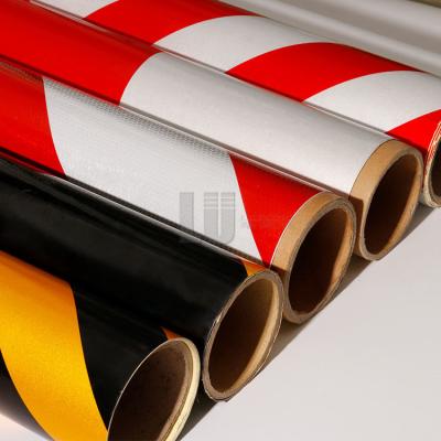 China Red and White Engineer Grade Left and Right Alternating Reflective Strips Customized Reflective Tape for sale
