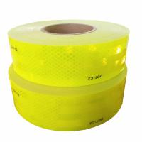 China Fluorescent Yellow Reflective Sticker Strong Adhesive Conspicuity Retro DOT C2 Reflective Tape For Truck for sale
