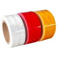 China White Yellow Red Diamond Prismatic Reflective Sheeting In Rolls Packaging for sale