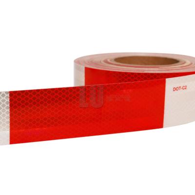 China PET Prismatic White And Red DOT C2 High Visibility Reflective Tape For Truck for sale