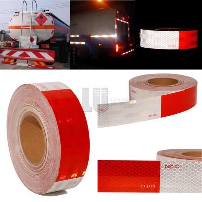China Red And White Micro Prismatic 50mm Width Reflective Tape Sticker For Car for sale