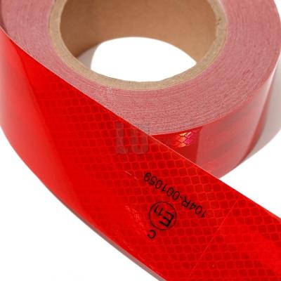 China Waterproof Red Yellow White Self Adhesive Vehicle Safety Conspicuity Marking Reflector Tape ECE Truck Reflective Tape for sale