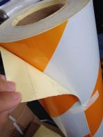 China White And Orange Reflective Tape Sheets , Retro Reflective  Stickers 1.24m*45.7m / roll for sale