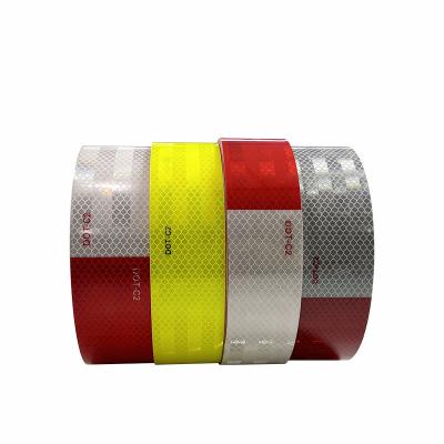 China C2 Red And White Retro Reflective Tape Waterproof Adhesive Dot For Truck Trailer Safety for sale