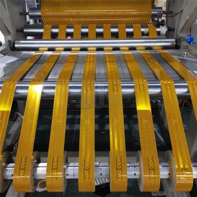 China Saudi Arabian Market High Visibility 5CM*25M Yellow Red White Saso2913 Eye-catching Tape Dm Saso 2913 Automotive Reflective Tape for sale