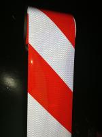 China DIN30710 Red White Chevron Reflector Reflective Strip Tape Self Adhesive Radium Stickers Roll Reflective for sale