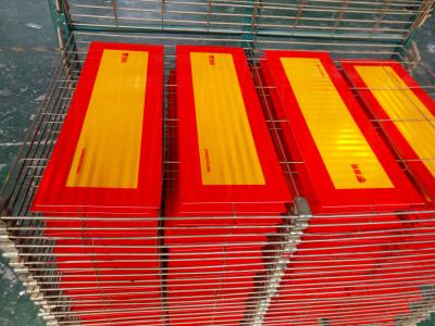 China Red And Yellow Strip Aluminum Safety Sign Board Traffic Warning Rear Reflective Marking Plate For Truck Trailer Vehicle for sale