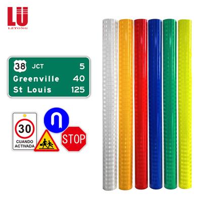 China 10 Year High Intensity Prismatic Print Self Adhesive Printable Reflective Road Sign Vinyl HIP Reflective Sheeting Film Material for sale