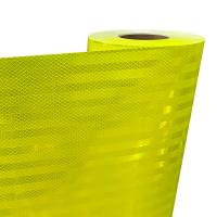 China High Visibility Fluorescent Lime Yellow Green Acrylic Prismatic Reflective Sheeting For Bus traffic signs for sale