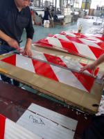 China Custom Logo Screen Printing Chevron Reflector Reflect Sticker Rectangle Yellow Red Prismatic Reflective Tape Sticker for sale