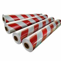 China DIN30710 Red White Chevron Reflector Reflective Strip Tape Self Adhesive Radium Stickers Roll Reflective for sale