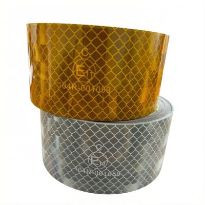 China 2 Inch High Intensity Prismatic Acrylic Adhesive ECE 104 Reflective Tape with Emark Dot Self-Adhesive Retro Reflective Tape for sale