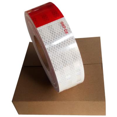 China Waterproof Reflective Tape DOT-C2 Red and White Adhesive Conspicuity Tape for Trailer, Outdoor, Cars, Trucks for sale