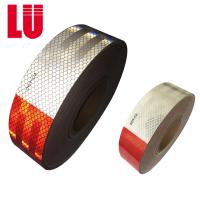 China Prismatic DOT C2 Red And White Reflective Tape With Black Marks for sale