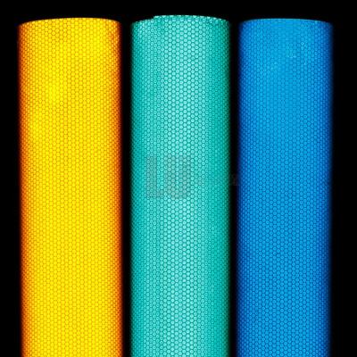 China RA2 Honeycomb Glass Beads High Intensity Grade Reflective Sheeting Vinyl for sale