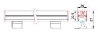 China 12W LED Outdoor Wall Washer Bar 1000mm Waterproof 24V Garden Lighting for sale