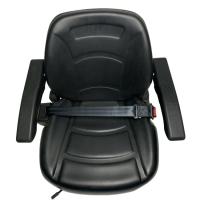 China Black PU Leather Forklift Seat with Micro Switch Armrests and 1 Year Warranty for sale