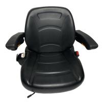 China Black PU Leather Forklift Seat with Micro Switch Armrests and 1 Year Warranty for sale