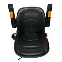 China Black PU Leather Forklift Seat with Micro Switch Armrests and 1 Year Warranty for sale