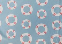 China 85% Polyester Digital Printing Fabric for Swimwear - 200GSM Weight, 150cm Width, Sky Blue Swim Ring Pattern for sale