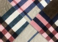 China 530GSM Coral Fleece Blanket Fabric - 230cm Width 100% Polyester Checked Pattern Material for Home Textiles for sale