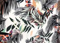 China 260GSM Microfiber Bedding Fabric - 94% Polyester Sunshine Velvet Material with Tropical Feather Pattern, 150cm Width for sale