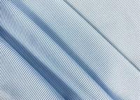 China 130GSM 100% Polyester Warp Knitted Shirt Fabric with 150cm Width and Blue Stripes for Workwear for sale