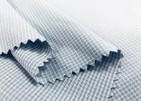 China 130GSM 100% Polyester Gingham Warp-Knitted Shirt Fabric - 150cm Width Grey Checks Textile for sale