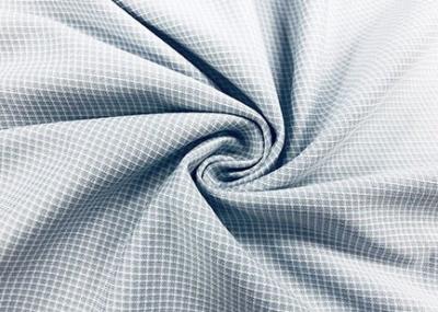 China 130GSM 100% Polyester Gingham Warp-Knitted Shirt Fabric - 150cm Width Grey Checks Textile for sale