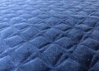 China Dual Layer Quilted Velvet Fabric 320GSM Navy Blue 150cm Width for Bedding and Home Textiles for sale