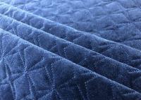China Dual Layer Quilted Velvet Fabric 320GSM Navy Blue 150cm Width for Bedding and Home Textiles for sale