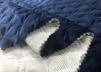China Dual Layer Quilted Velvet Fabric 320GSM Navy Blue 150cm Width for Bedding and Home Textiles for sale
