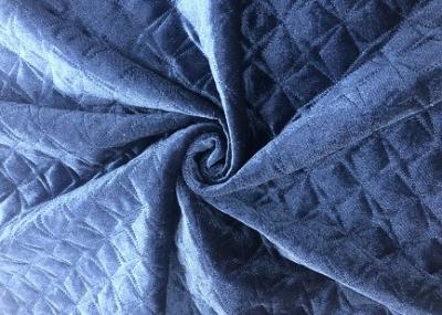 China Dual Layer Quilted Velvet Fabric 320GSM Navy Blue 150cm Width for Bedding and Home Textiles for sale