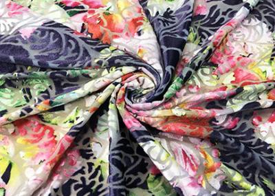 China 190GSM Two-Tone Burnt Out Micro Velvet Fabric 94% Polyester 150cm Width for Women's Dresses for sale