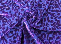 China 220GSM 94% Polyester Burnt Out Velvet Fabric 150cm Width Purple Leopard Print for Women's Garments for sale