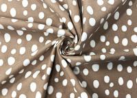 China 140GSM 100% Polyester Velvet Fabric with Water Printing - 150cm Width White Dots Brown Pattern for Home Textiles for sale